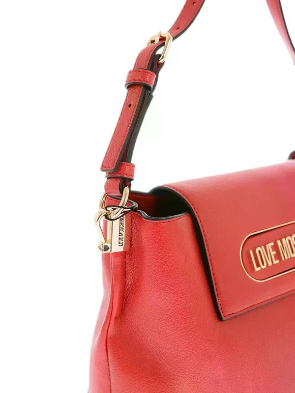 Moschino Pebbled Logo-plaque Bucket Bag