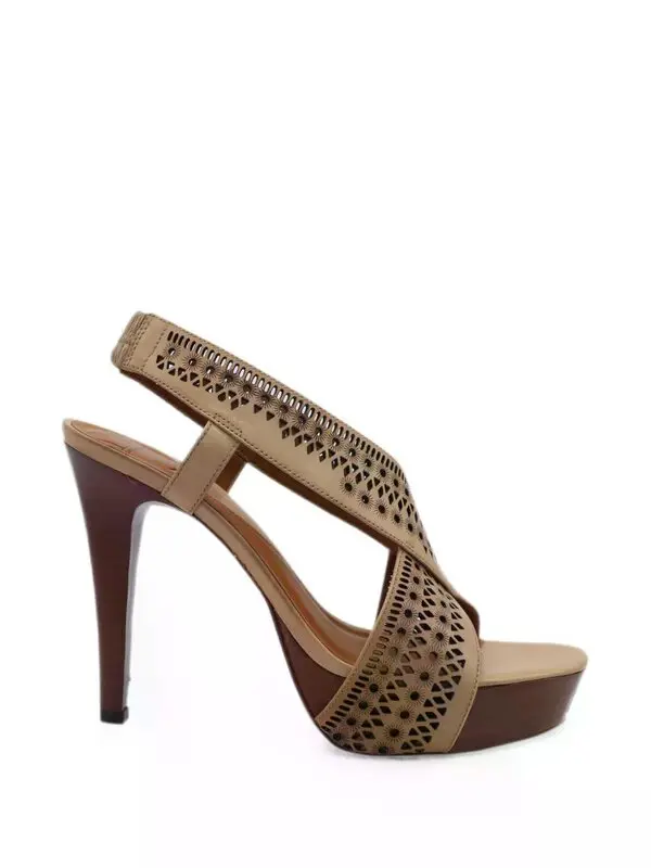 Diane Von Furstenberg Zoe Crossover Platform Sandals - Brown