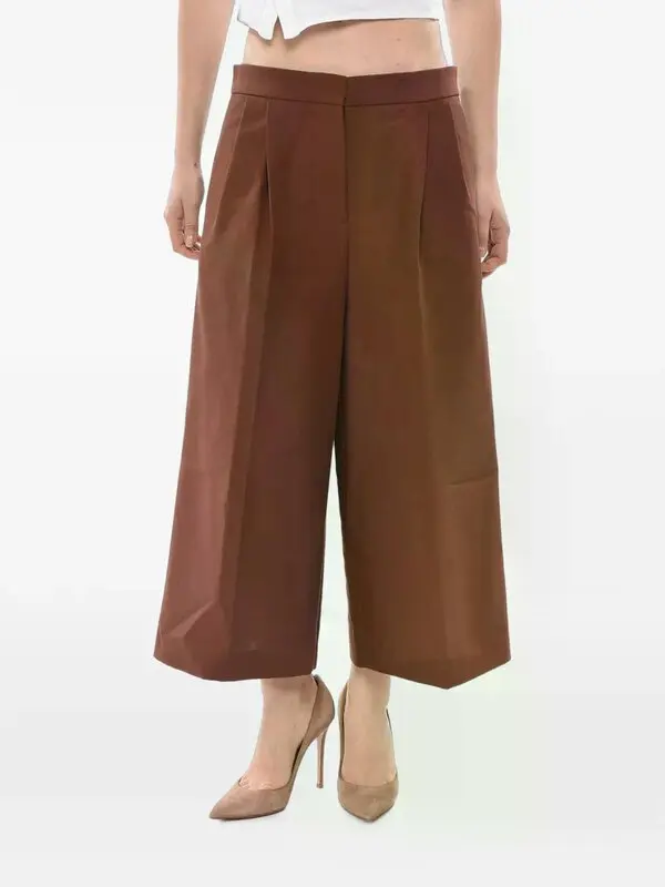 Marni Pleated Wide-leg Trousers - Brown
