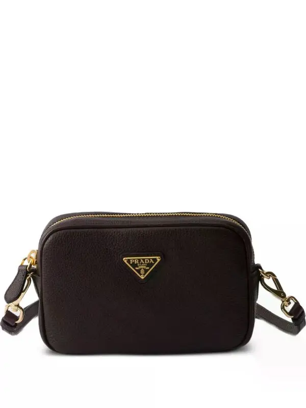 Prada Leather Mini Bag With Gold-tone Hardware - Brown