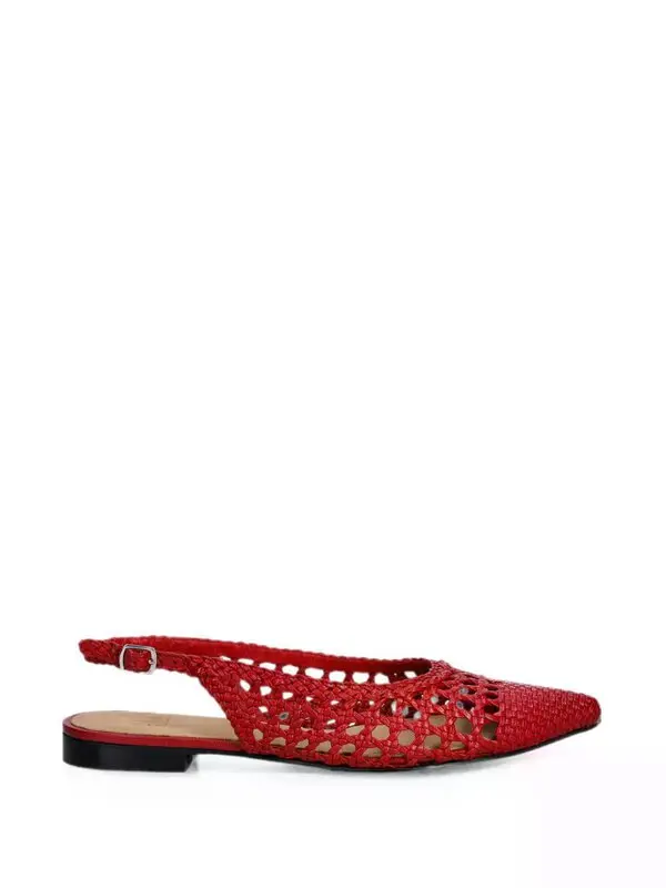BILLI BI A9571 Woven Slingback Pumps - Red