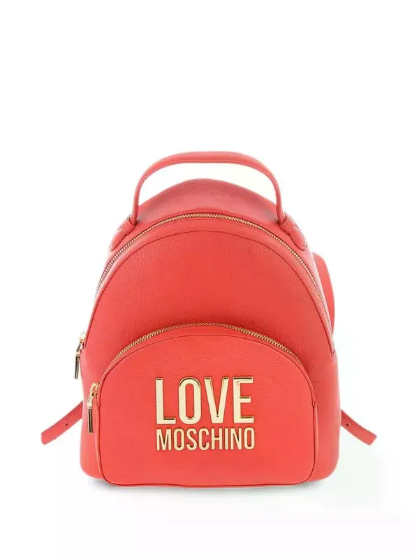 Moschino Logo-plaque Pebbled-effect Backpack