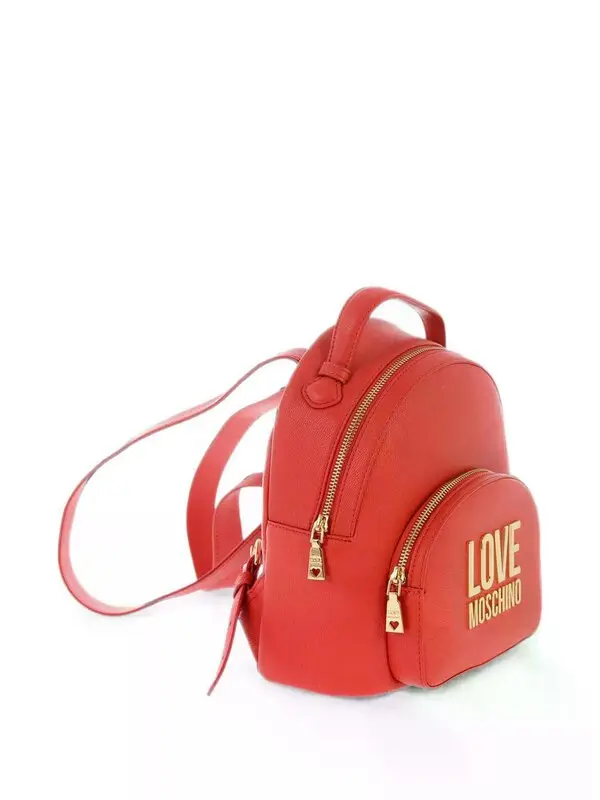 Moschino Logo-plaque Pebbled-effect Backpack