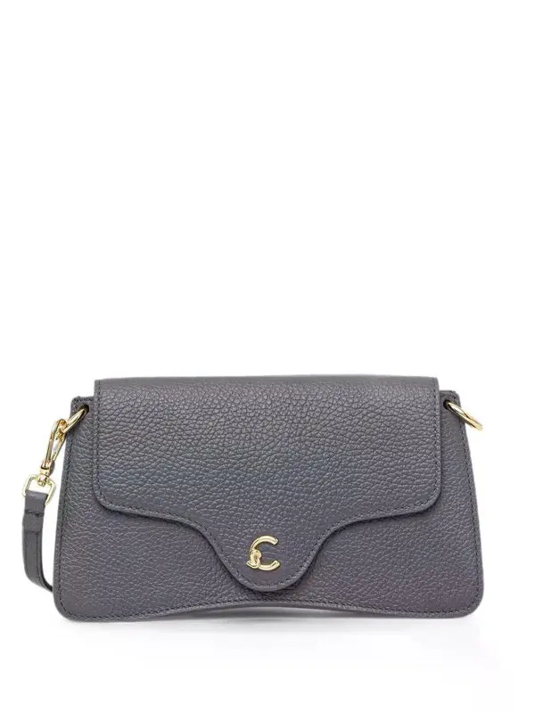 COCCINELLE Mini C-me Grained Leather Shoulder Bag - Grey