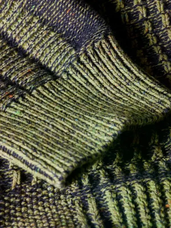 Paul Smith Patchwork Effect Textured Knit Crew Neck Sweater
