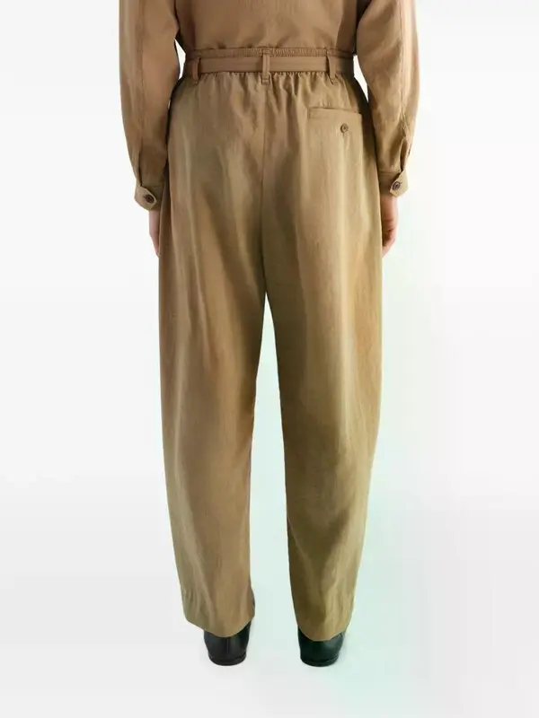 LEMAIRE Belted Relaxed Pants In Dry Silk
