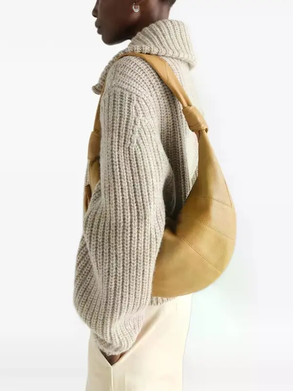 LEMAIRE Fortune Croissant Bag In Goat Leather - Neutrals
