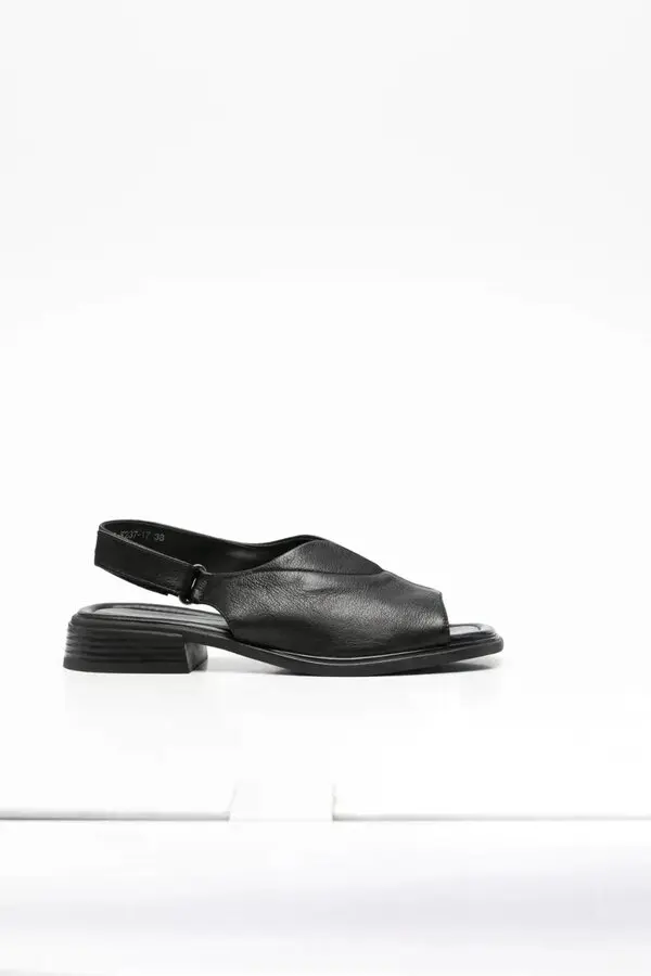 SERGIO MORETTI FIRENZE Open Toe Touch-strap Slingback Sandals - Black