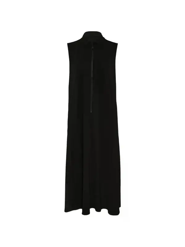 Y’s Sleeveless Stand-collar Maxi Dress - Black