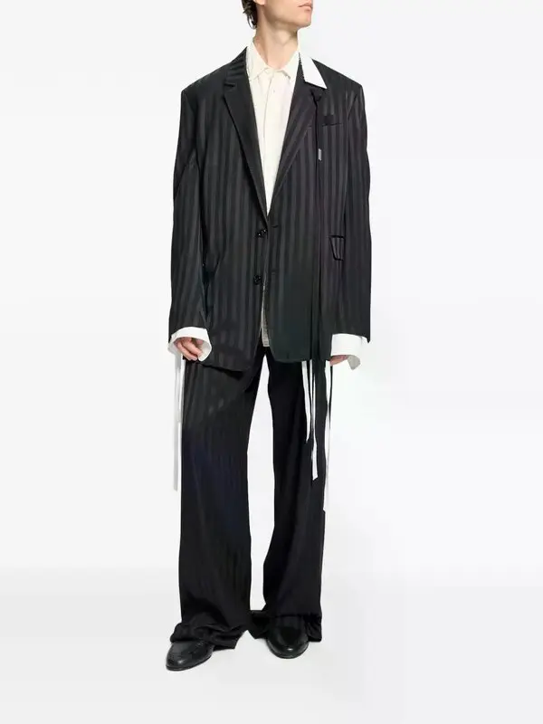 ANN DEMEULEMEESTER Striped Pleated Trousers