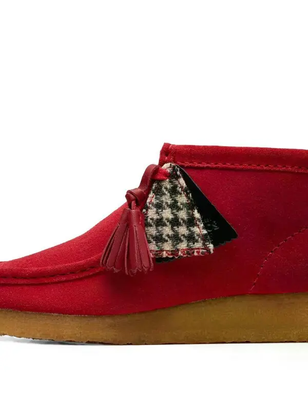 Clarks Wallabee Tassel Detail Ankle Boots - Red