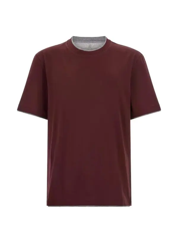Brunello Cucinelli Double-layer T-shirt - Red