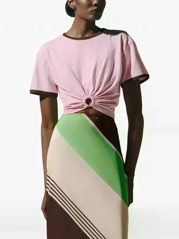 BAOBAB Tika Ring-detail Ruched T-shirt - Pink