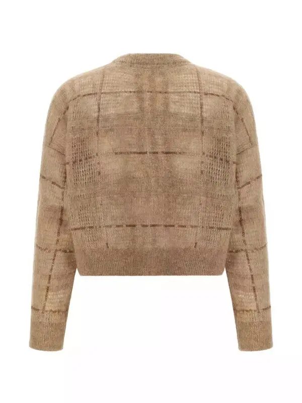 Brunello Cucinelli Sequin-check Sweater - Neutrals