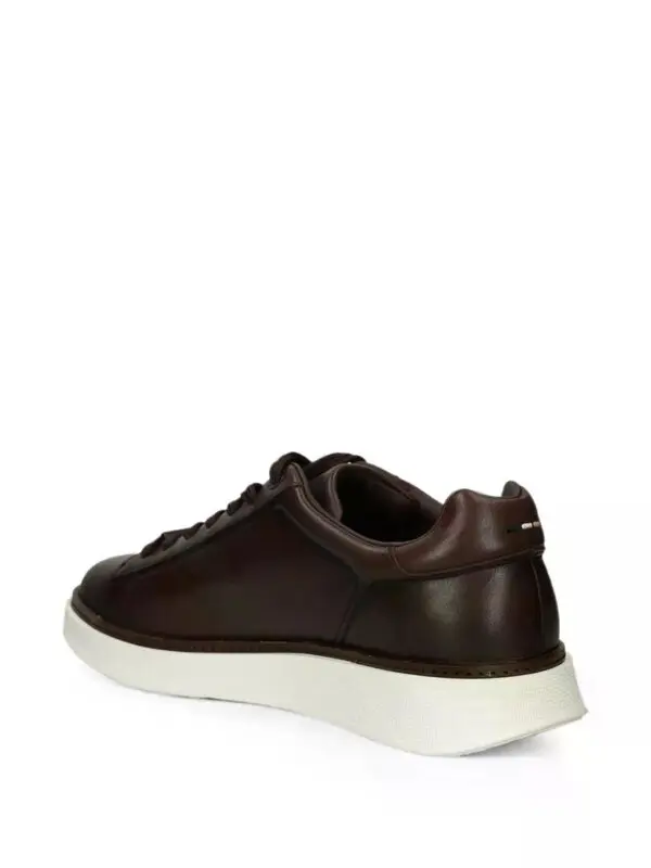 BOSS Leather Logo Print Sneakers