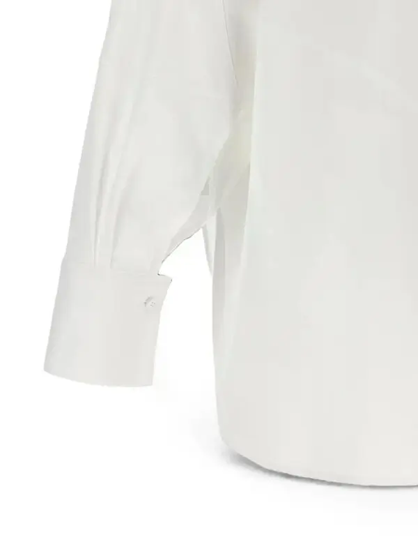 Attico Geometric Stitching Long Sleeve Shirt - White