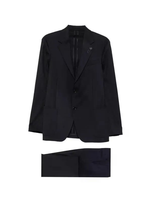 LARDINI Notched-lapel Single-breasted Suit - Blue