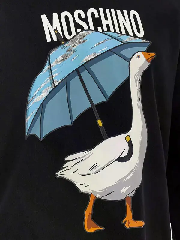 Moschino Goose Print Cotton Hoodie