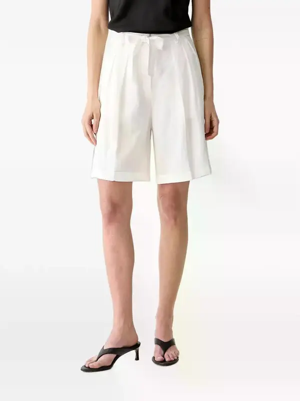 VICOLO Tie-waist Pleated Shorts - White