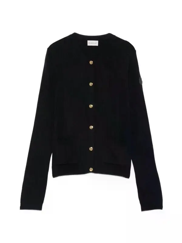 Moncler Ribbed Knit Button-up Cardigan - Blue