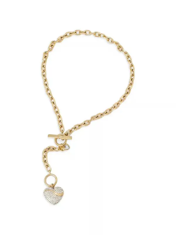 Guess Tone Cable-link Chain Heart Pendant Necklace - Gold
