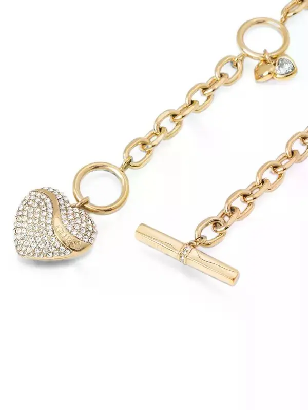 Guess Tone Cable-link Chain Heart Pendant Necklace