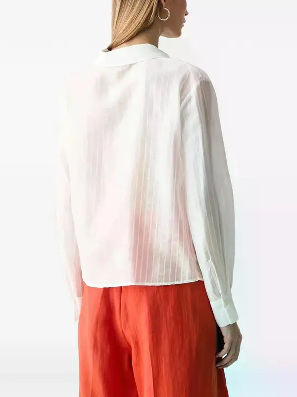 VICOLO Striped Twist-front Blouse