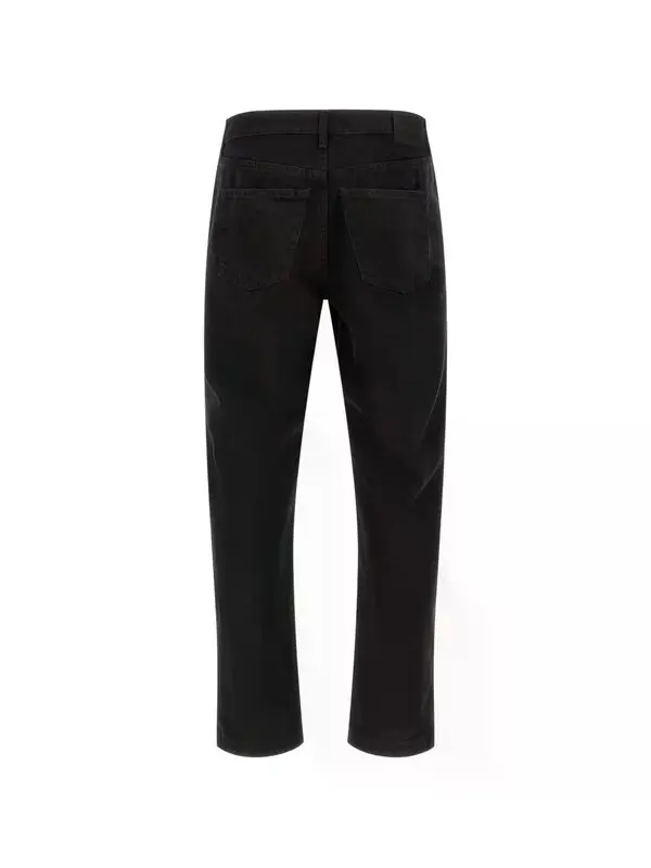 RIVIERA Garment-dyed Tapered-leg Jeans - Black