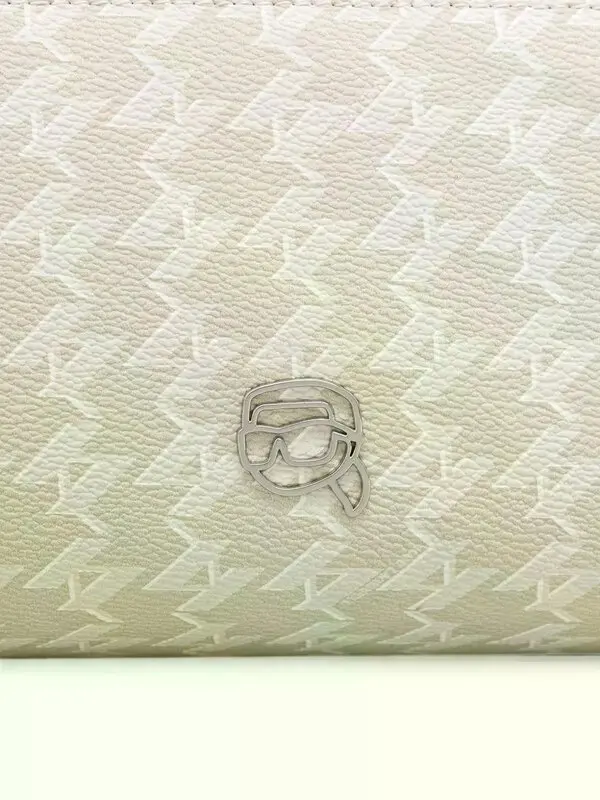 Karl Lagerfeld Logo Print Monogram Makeup Bag