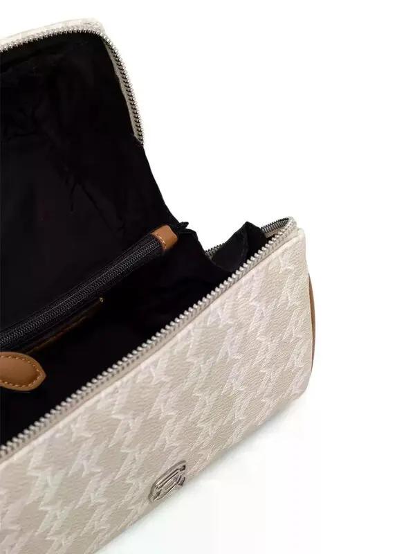 Karl Lagerfeld Logo Print Monogram Makeup Bag