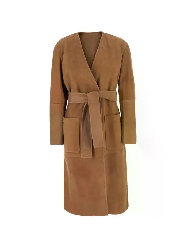 Max Mara Belted Suede Coat