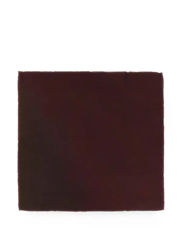 Brunello Cucinelli Solomeo Embroidered Silk Pocket Square - Red