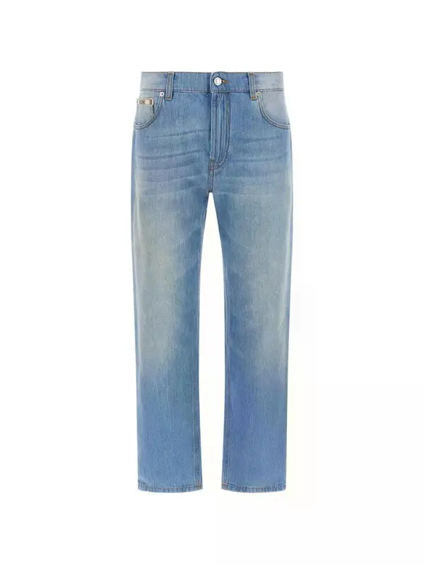 Moschino Logo-patch Straight-leg Jeans