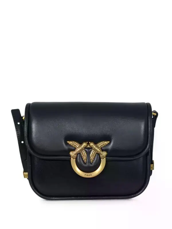 Pinko Love Birds Plaque Shoulder Bag - Black