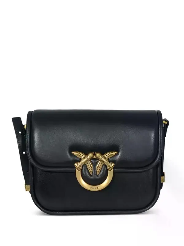 Pinko Love Birds Plaque Shoulder Bag - Black