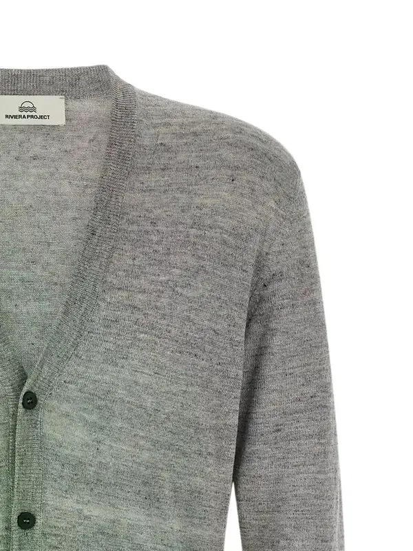 RIVIERA Melange-effect V-neck Cardigan