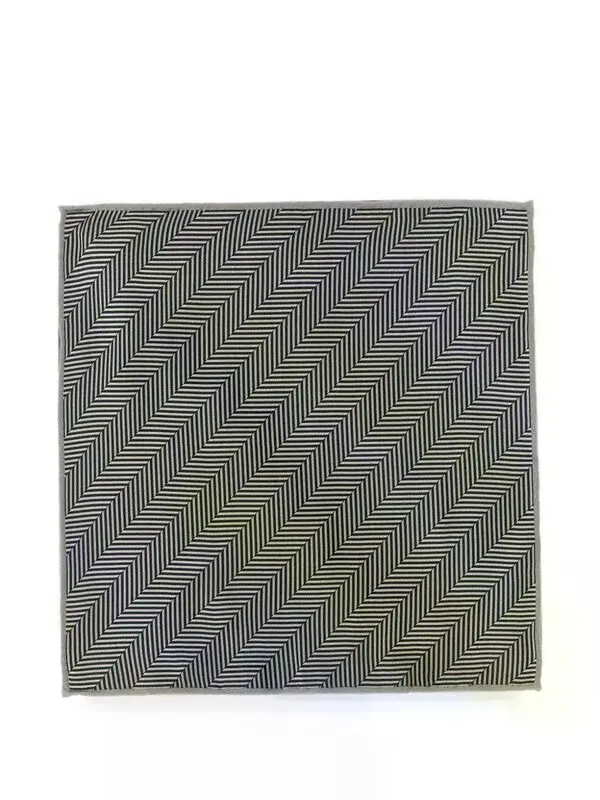 Brunello Cucinelli Chevron-motif Hand-sewn Pocket Square - Black