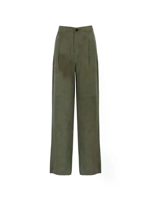 EMME Pleated Wide-leg Trousers - Green