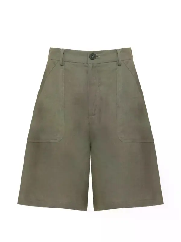 EMME Linen Tailored Bermuda Shorts - Green