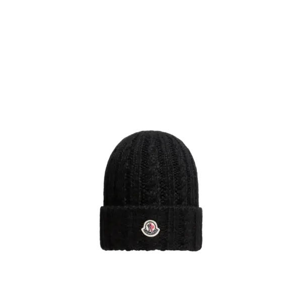 Moncler Cable Knit Beanie - Black