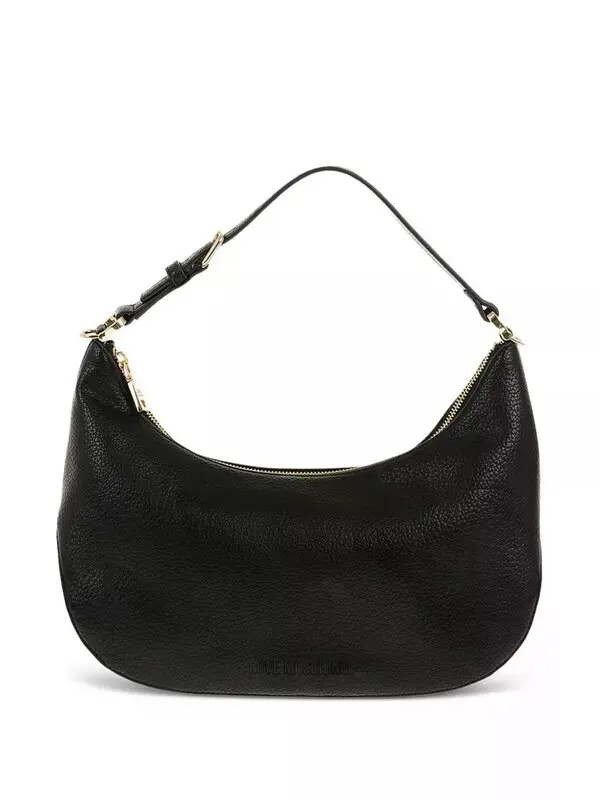 Moschino Hobo Shoulder Bag With Logo Lettering - Black