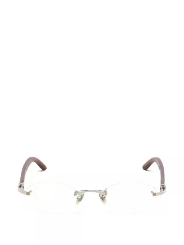 Cartier 2000s Rimless Wood Glasses - Silver