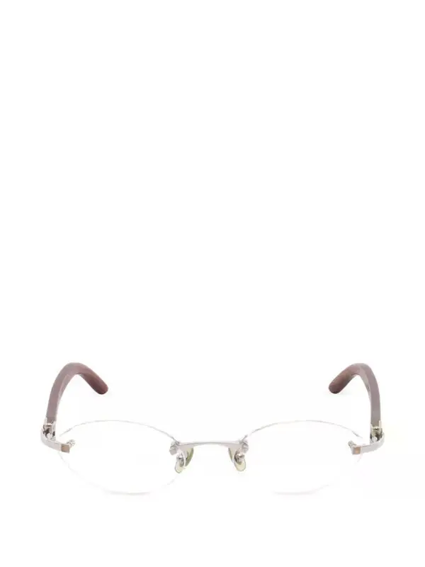 Cartier 2000s Oval Rimless Wood Eyeglasses - Silver