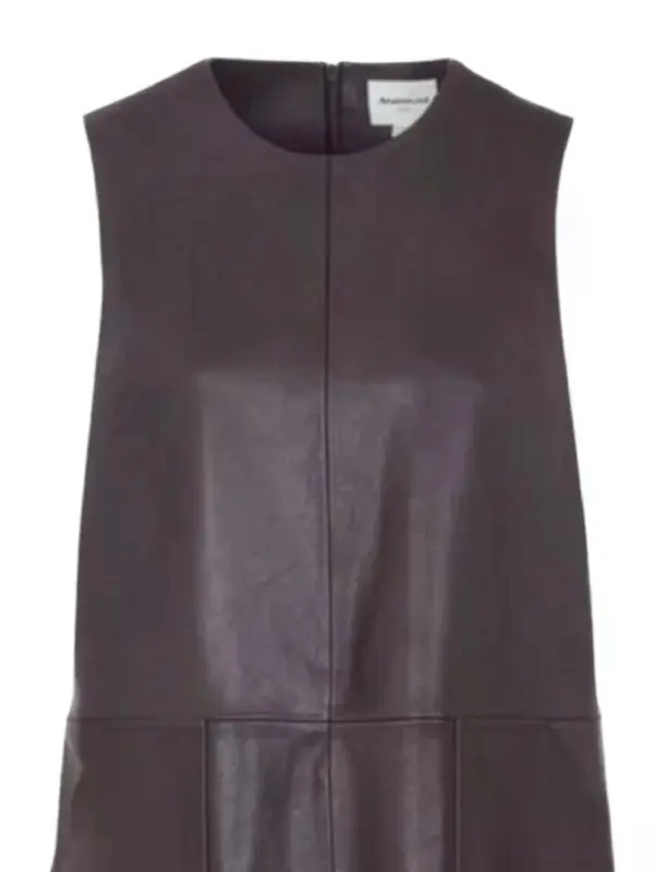 MAISON123 Sleeveless Leather Mini Dress