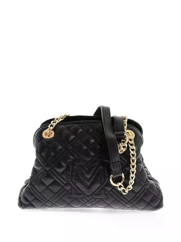 Moschino Quilted Logo Plaque Tote Bag