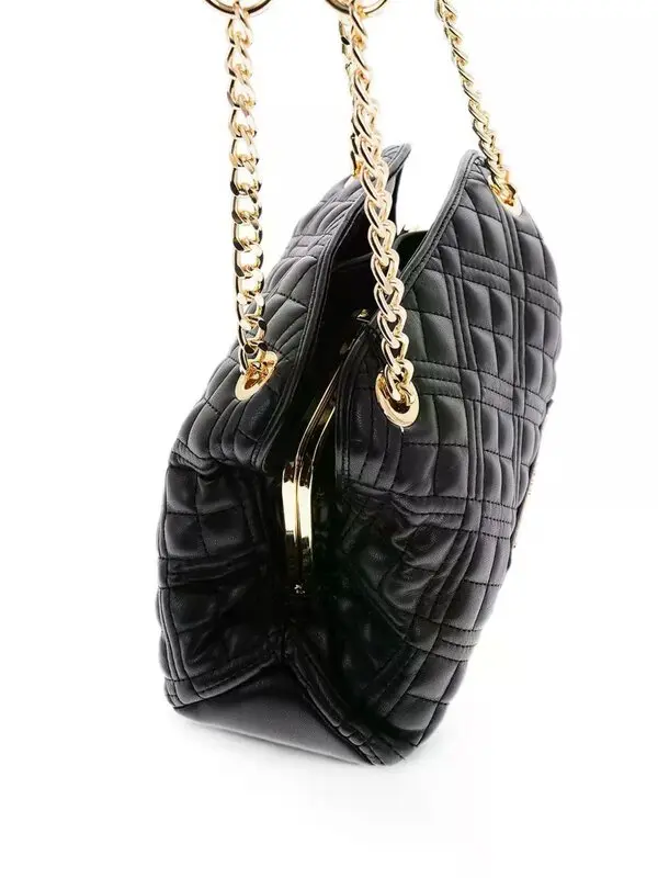 Moschino Quilted Logo Plaque Tote Bag