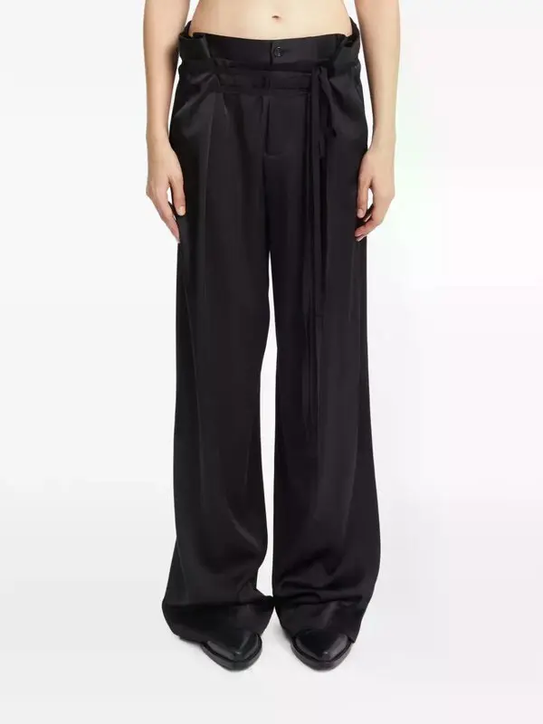 ANN DEMEULEMEESTER Cady Satin Tie-fastening Trousers