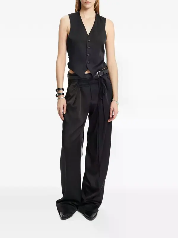 ANN DEMEULEMEESTER Cady Satin Tie-fastening Trousers