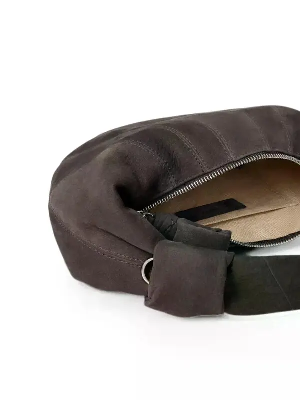 LEMAIRE Mini Fortune Croissant Bag In Alpaca Nubuck - Brown