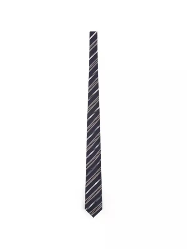 LARDINI Striped Silk Tie